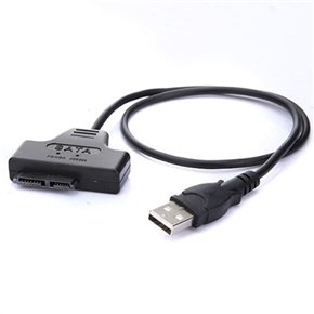 USB to Slimline SATA 7+6 13 Pin For Laptop DVD