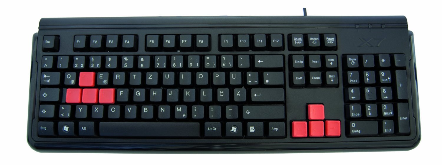 A4Tech X7 G300 Washable Gaming Keyboard, 8 Spare Keycaps, Keycap Puller ...