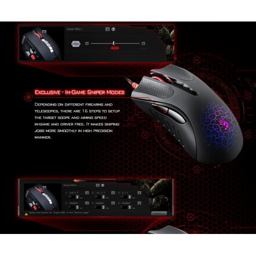A4Tech Bloody AL9 Blazing Laser Gaming Mouse, 8200 cpi, 12 000 fps ...
