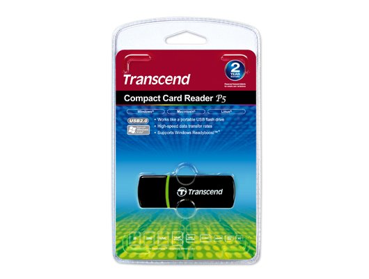 Transcend TS-RDP5K, Compact Card Reader P5, Black
