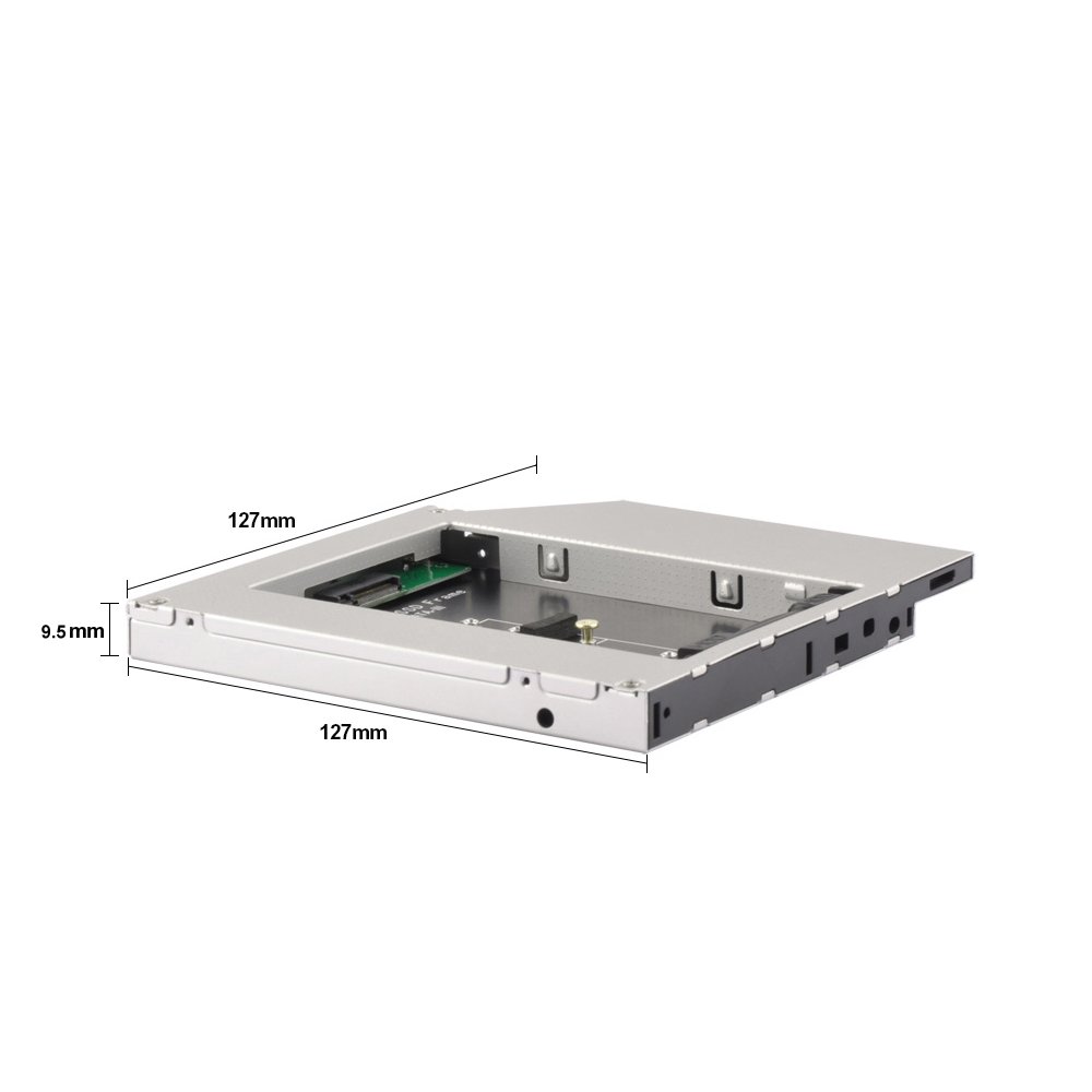 M.2 SSD to SATA DVD Caddy, 9.5mm
