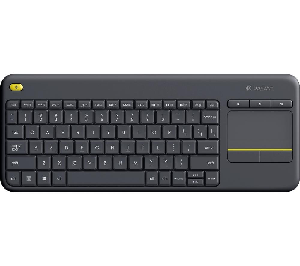 Клавиатура Logitech K400 Plus, Black, 2.4 GHz, built-in touchpad with ...