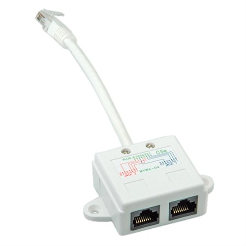 UTP Adapter T-Splitter 1xRJ-45 M to 2xRJ-45 F Y-Splitter
