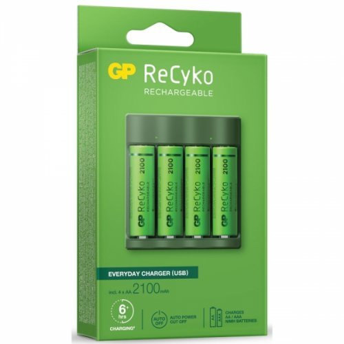 Зарядно у-во GP BATTERIES B421 210AAHCE-EB4+4 AA NiMH 2100mAh