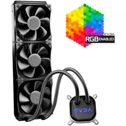EVGA CLC 360mm All-In-One RGB LED CPU Liquid Cooler, 3x FX12 120mm PWM ...