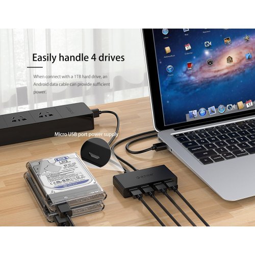 USB Hub Orico G11-H4-U3-03-BK, 4-port, power USB micro(без адаптер), 0 ...