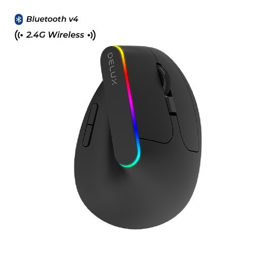 Мишка DELUX M618DB вертикална безжична/Bluetooth