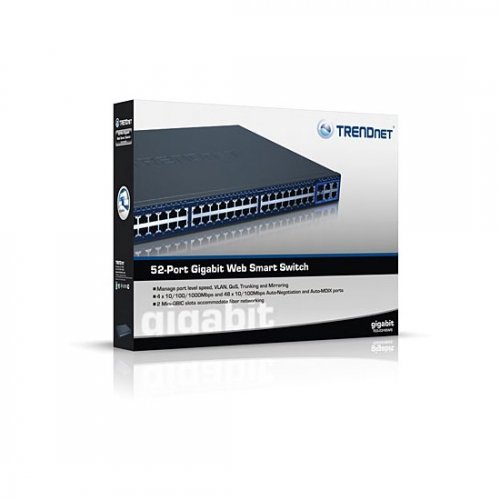 Суич TRENDnet TEG-2248WS :: 48-Port 10/100Mbps Web Smart Switch w/ 4 ...