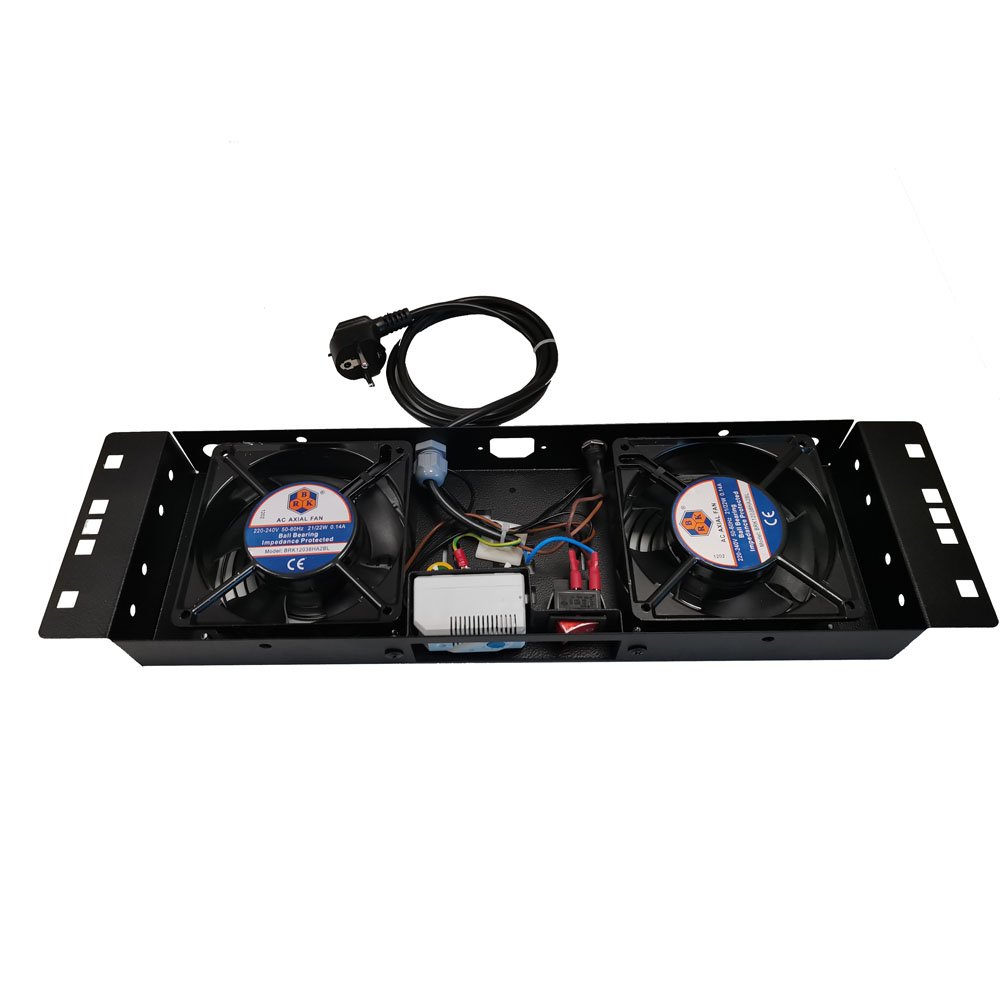MIRSAN MR.FAN2WT.01 :: Вентилаторен блок за 19" шкаф, 2 вентилатора, on ...