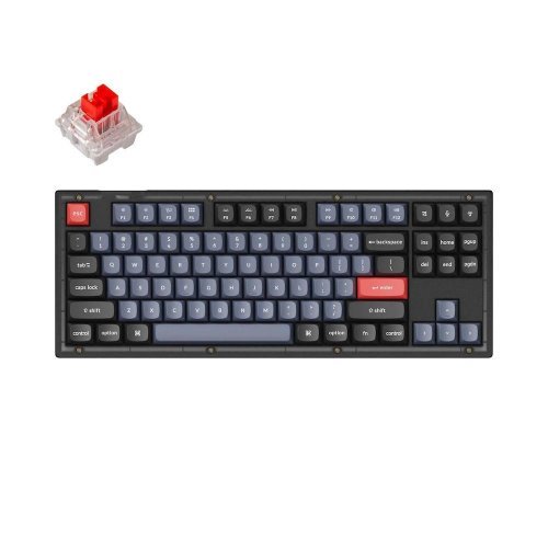 Геймърска Механична клавиатура Keychron V3 TKL Knob QMK Frosted Black ...