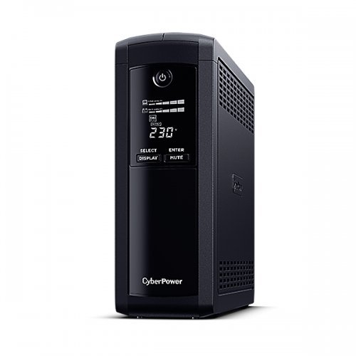 CyberPower Енергоспестяващ UPS с AVR и LCD дисплей, 1600VA/960W, 4x Schuko, Runtime at 480W ...