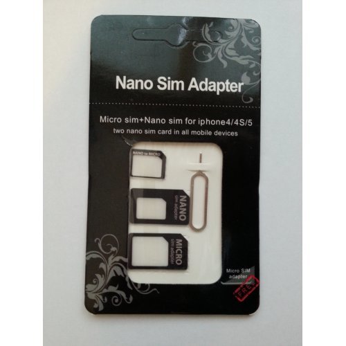 4 in 1 Nano to Micro to Standard Original SIM Card Adapter, 1 брой