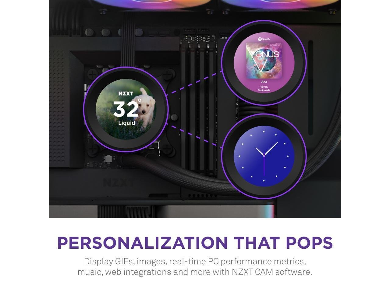 NZXT Kraken Elite 360 RGB Black, LCD Display