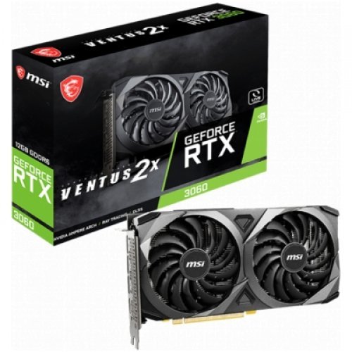 Видео карта NVidia MSI GeForce RTX 3060 VENTUS 2X 12G, 12GB GDDR6, 192 ...