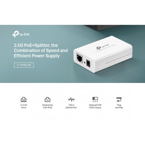 2.5G PoE+ сплитер TP-Link TL-PD30G-M2
