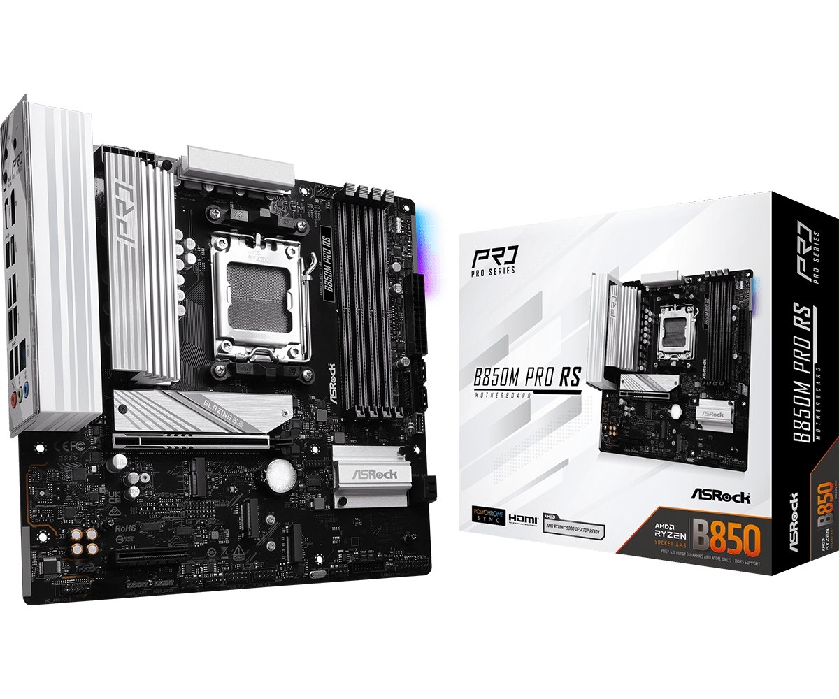 Дънна платка ASRock B850M PRO RS, AM5, AMD B850, 4x DDR5, mATX